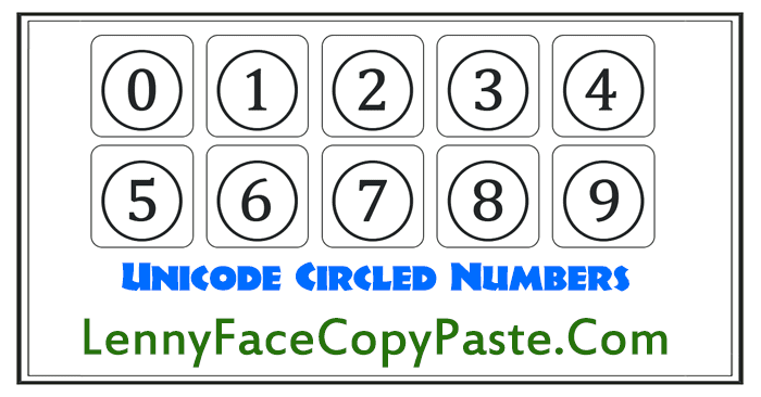 Unicode Circled Numbers ALT Codes For Circled Numbers